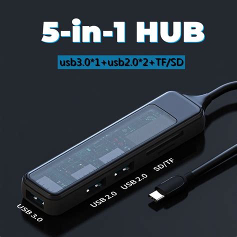 USB 3 0 HUB Multi USB Splitter Type C OTG Adapter With TF Micro SD Card Reader Slot For PC