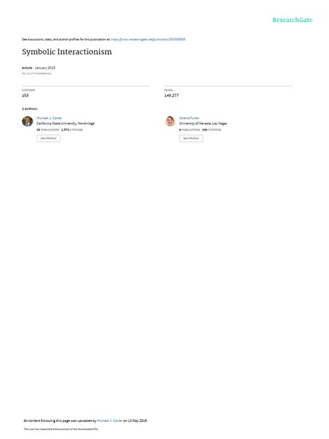 Symbolic Interactionism Overview Pdf Sociology Science