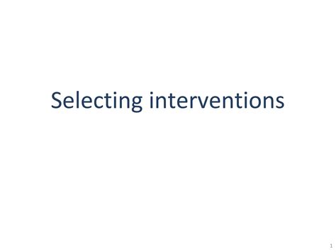 Selecting Interventions Ppt