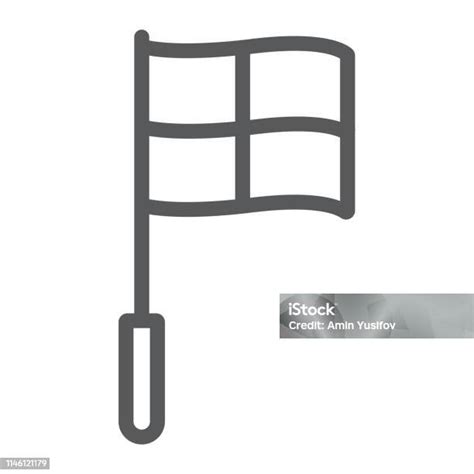 심판 깃발 라인 아이콘 축구와 스포츠 축구 깃발 기호 벡터 그래픽 흰색 바탕에 선형 패턴 10에 대한 스톡 벡터 아트 및 기타 이미지 Istock