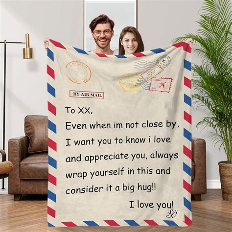 Photo Blanket Couples T I Love You Personalized Picture Soft Cozy
