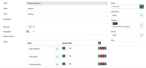 import data into a joomla 4 custom fields subform