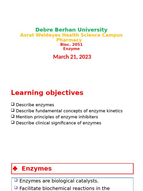 Lecture 4 Enzymes Pdf