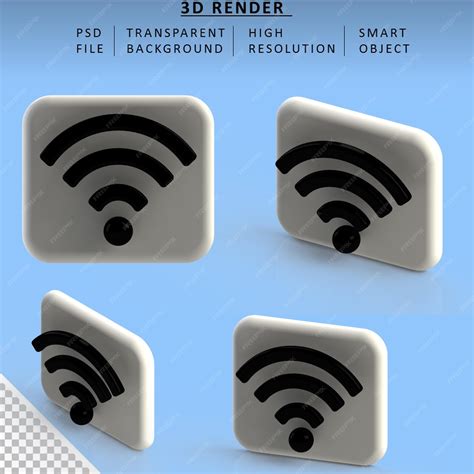 Premium Psd Premium Icon 3d Wifi Icon Design Concept Wifi Symbol 3d Render Illustration Color