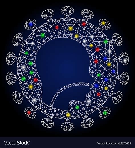Flare Mesh Wire Frame Human Flu Virus With Vector Image