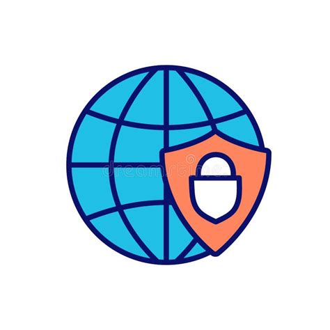 Network Security Rgb Color Icon Stock Vector Illustration Of Internet