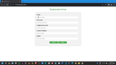 Internship2023 Registrationform Htmlcssjavascript Webdevelopment Rashmi Achar