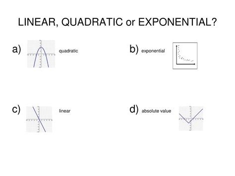 Ppt Identifying Linear Quadratic And Exponential Functions