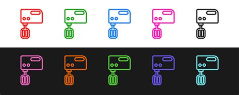 흑백 배경에 격리 된 라인 전기 믹서 아이콘을 설정합니다 주방 믹서기 벡터 가정 생활에 대한 스톡 벡터 아트 및 기타 이미지 가정 생활 가정 주방 가정의 방 Istock