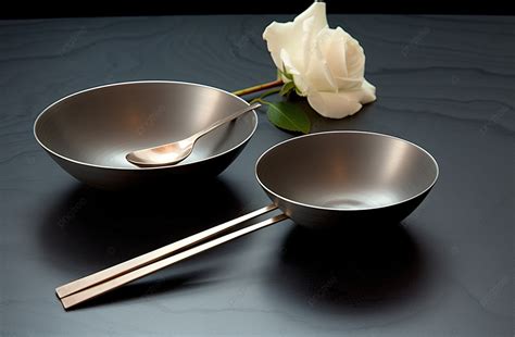 작은 그릇 두 개 놋그릇 운 숟가락 배경 일러스트 및 사진 무료 다운로드 Pngtree