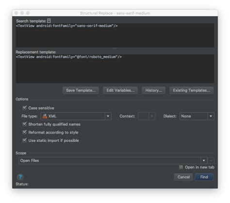 Android Studio Replace Only One Xml Attribute With Structural Replace