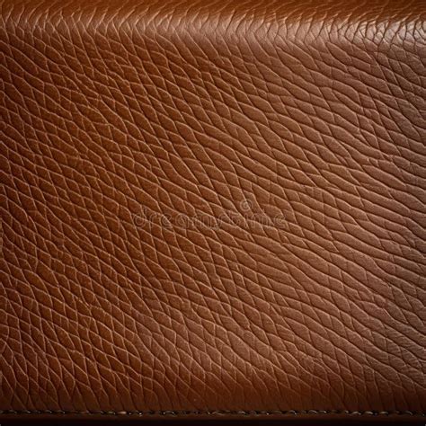 Close Up Of Brown Leather With A Textured Pebbled Surface And Visible