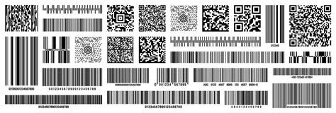 제품 바코드 및 Qr 코드 세트 식별 추적 코드 디지털 정보가 포함된 일련 번호 제품 Id 매장 또는 슈퍼마켓 스캔 라벨 가격 태그 벡터 그림 프리미엄 벡터