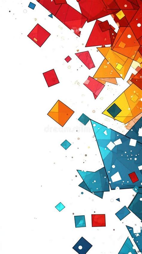 Abstract Geometric Shapes In Vibrant Colors Creating A Dynamic Visual Effect Stock Illustration