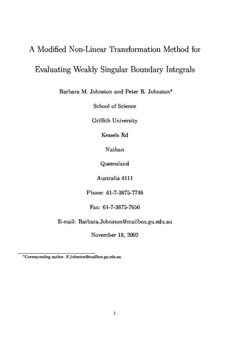 Pdf A Modified Non Linear Transformation Method For Evaluating Weakly