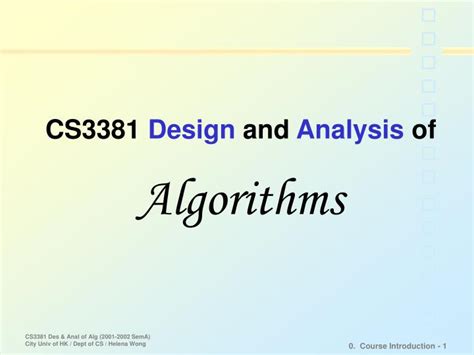 Ppt Cs3381 Design And Analysis Of Algorithms Powerpoint Presentation Id6867378