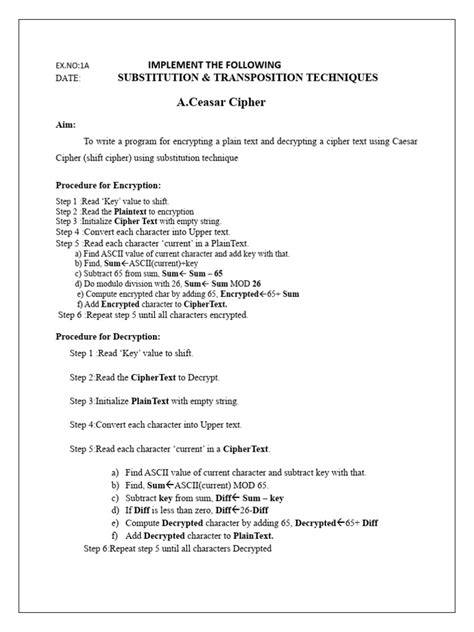 It6712 Security Lab Record Download Free Pdf Cipher Encryption