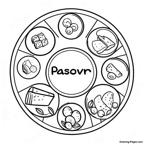 Passover Seder Plate Coloring Page Coloring