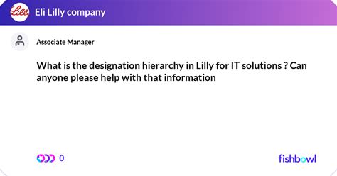 What Is The Designation Hierarchy In Lilly For It Fishbowl