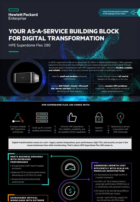 Hpe Superdome Flex 280 Your As A Service Building Block For Digital Transformation Techtonic