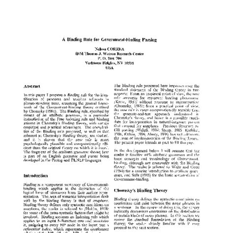 A Binding Rule For Government Binding Parsing Acl Anthology