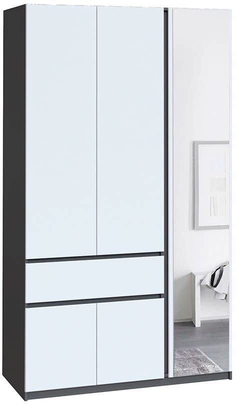 Шафа з дзеркалом Брайт 1221 х 520 х 2000 H Майстер Форм ДСП Антрацит