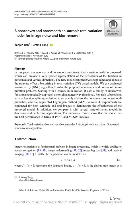 A Nonconvex And Nonsmooth Anisotropic Total Variation Model For Image