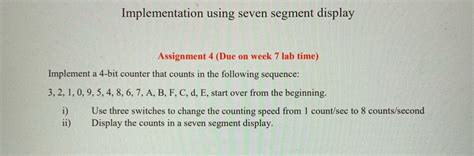 solved implementation using seven segment display assignment
