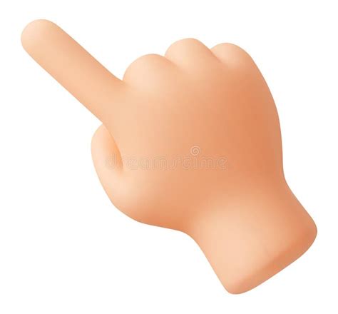 Pointing Hand 3d Cursor Emoji Finger Touch Gesture Male Hand Pointer