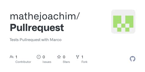 GitHub Mathejoachim Pullrequest Tests Pullrequest With Marco