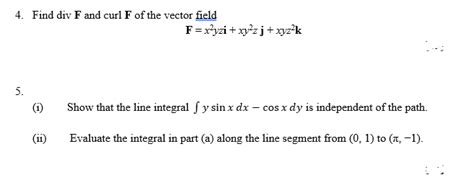 solved 4 find divf and curlf of the vector field