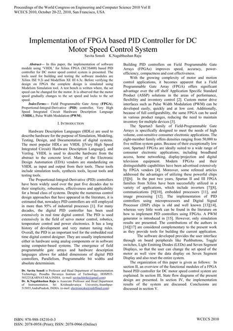 Implementation Of Fpga Based Pid Controller For Dc Motor Speed