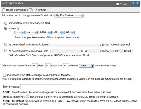 Configuring A Trigger To Set A Future Status For A User Tutorials Squiz Matrix 5 Documentation