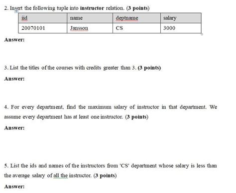 solved 2 insert the following tuple into instructor