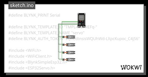 Servo Motor Control By Blynk Wokwi Esp32 Stm32 Arduino Simulator