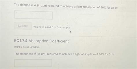 Solved In The Figure Below The Absorption Coefficient As A