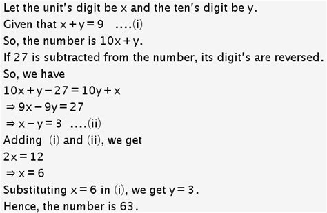 a number consist of two digits whose sum is 9 if 27 is subtracted from