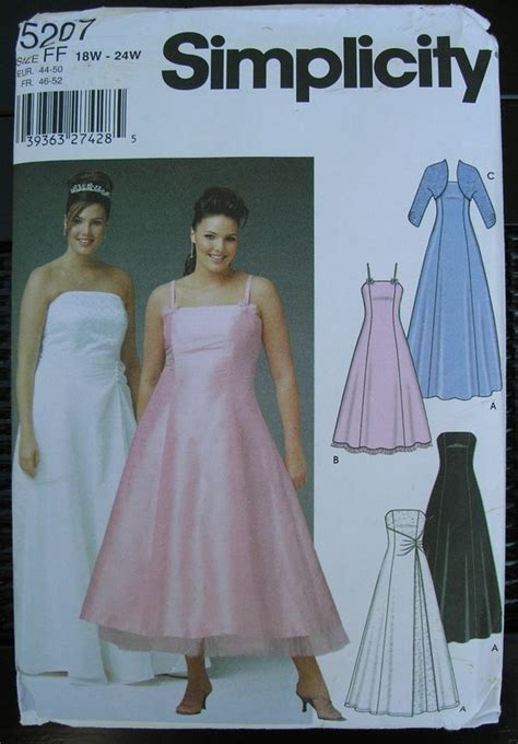 Simplicity Plus Size Formal Dress Pattern 5207 18w 24w