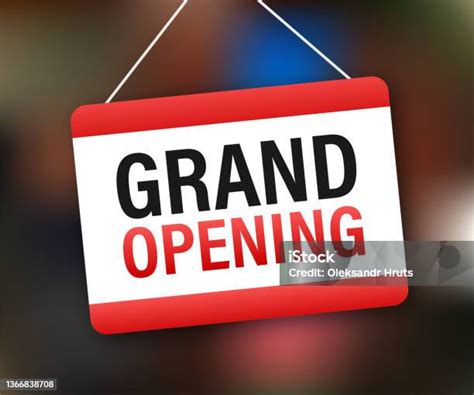 그랜드 오프닝문 표지판 메가폰 배너 웹 디자인 벡터 스톡 일러스트레이션입니다 Launch Party에 대한 스톡 벡터 아트 및 기타 이미지 Launch Party 개념