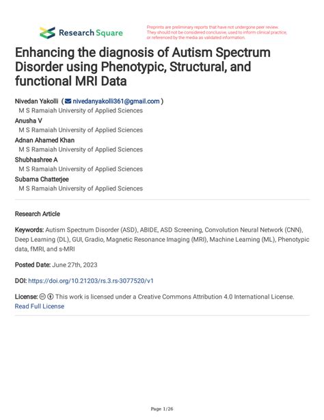 Pdf Enhancing The Diagnosis Of Autism Spectrum Disorder Using Phenotypic Structural And