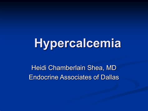 Hypercalcemia Causes Diagnosis And Treatment