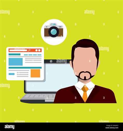 Man Laptop Book Document Stock Vector Image And Art Alamy