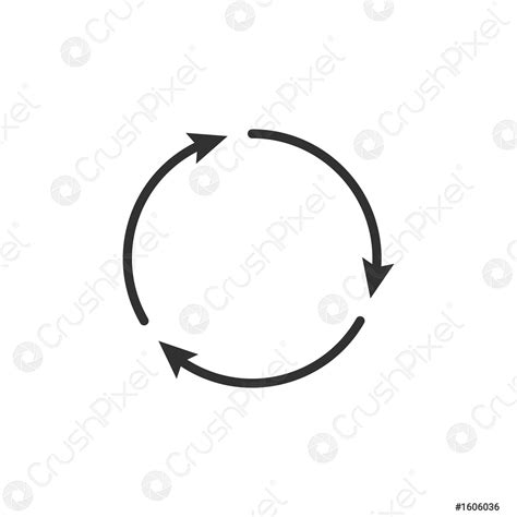 Three Circle Clockwise Arrows Black Icon Vector Illustration Isolated On Stock Vector