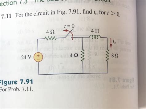 solved for the circuit in fig 7 91 find i o for t 0