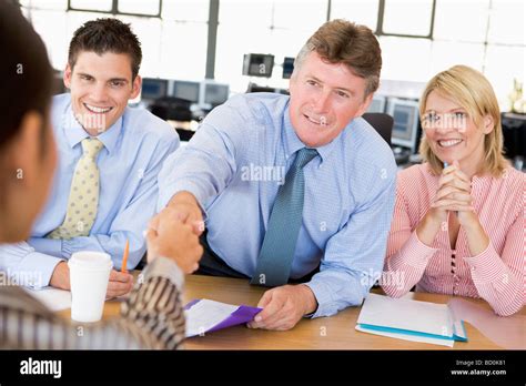 Stock Traders Conducting Interview Stock Photo Alamy