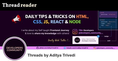 Aditya Trivedis Threads Thread Reader App