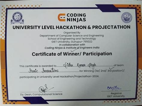 Sidhu Kumar Singh On Linkedin Iconicinnovators Hackathon Projectathon Gietuniversity
