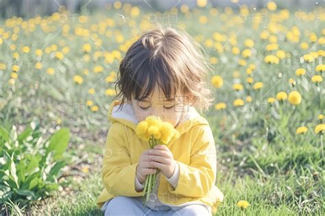 蒲公英ai数字艺术 儿童清新自然儿童小女孩草地闻蒲公英花香人像照片 Ai人像免费下载 Png格式 4096像素 编号71772717 千图网