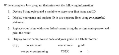 Solved Write A Complete Java Program That Prints Out The