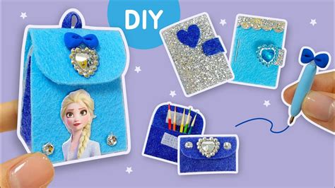 Sub 미니어처 겨울왕국 엘사 학용품 세트 만들기 Diy Miniature School Supplies Frozen Elsa Disney 手作り ミニチュア エルサ